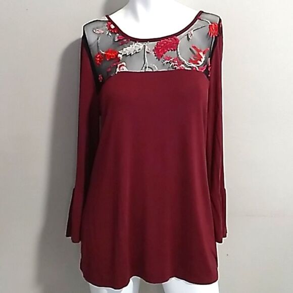 Verve Ami | Tops | Verveami Burgandylace Embroidered Top | Poshmark